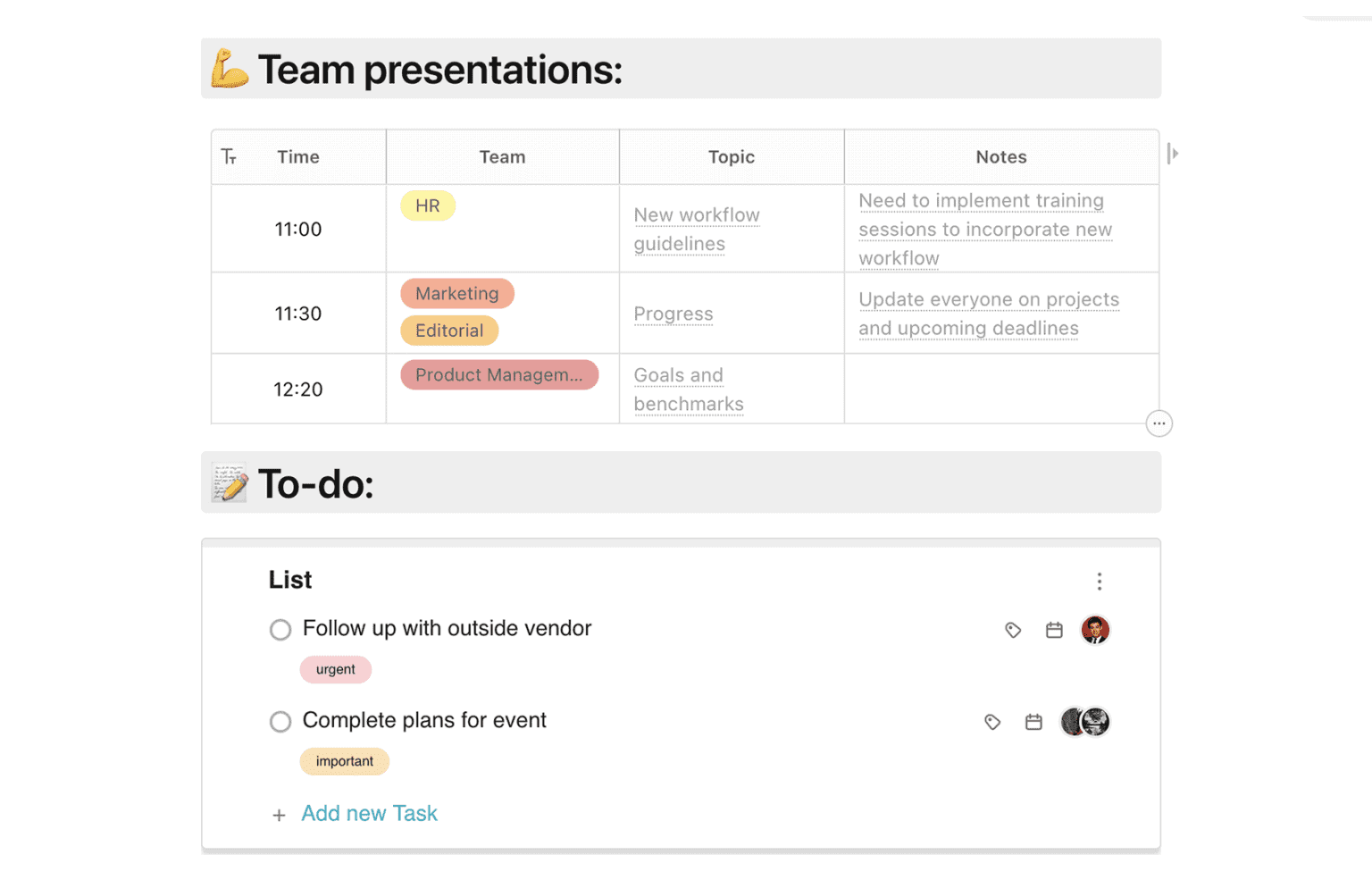 Daily Team Meeting Template - FuseBase