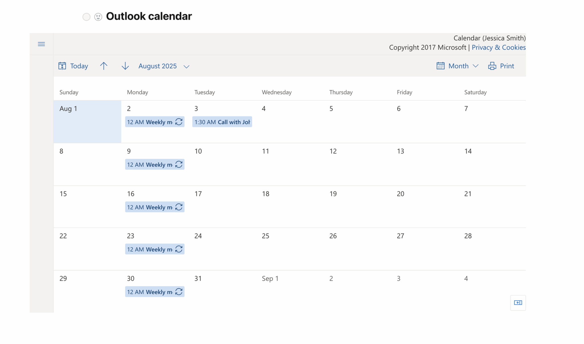Embed Outlook Calendar - FuseBase