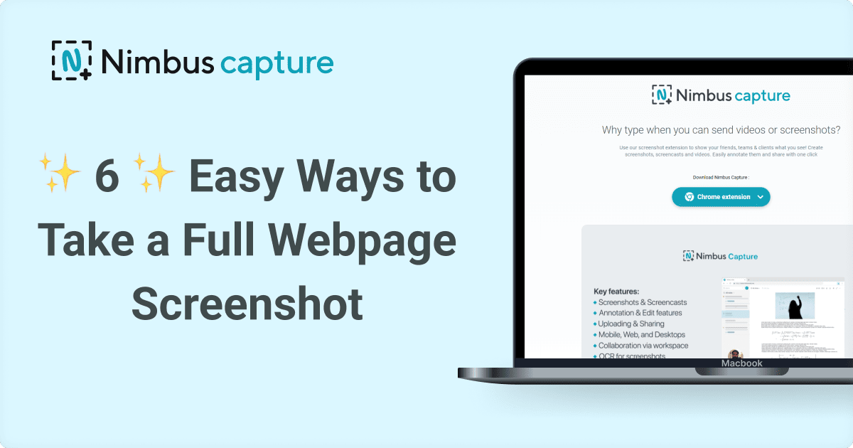 How to Take a Screenshot of an Entire Webpage - Nimbus Capture - FuseBase