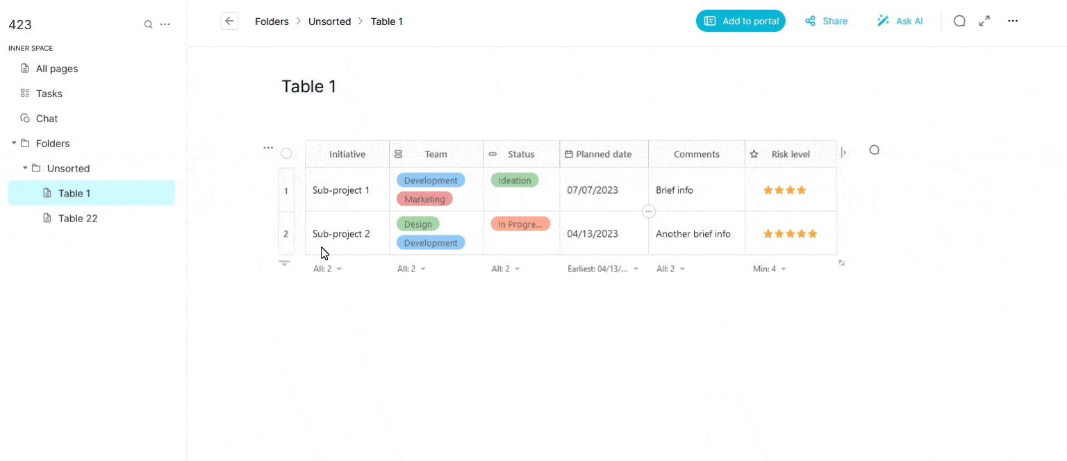 Getting started | Create a table - FuseBase