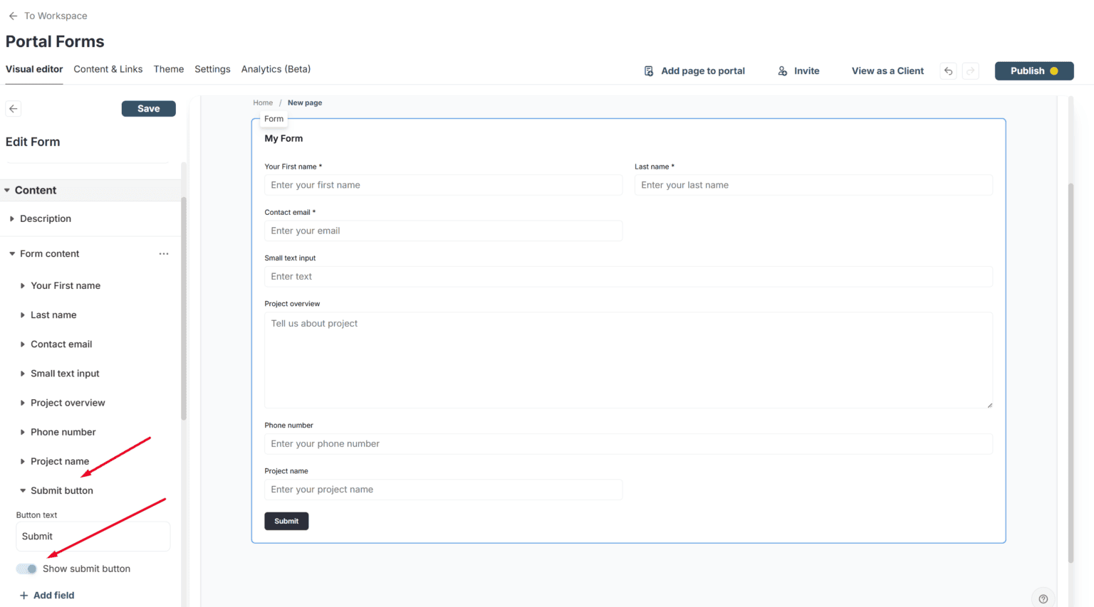 Forms - creation and completion of forms on the portal - FuseBase