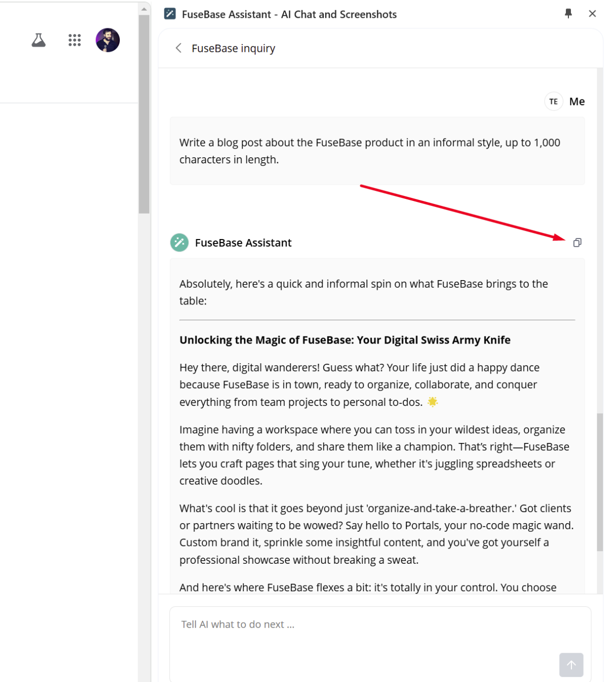 Fusebase AI Assistant - Browser Extension - FuseBase