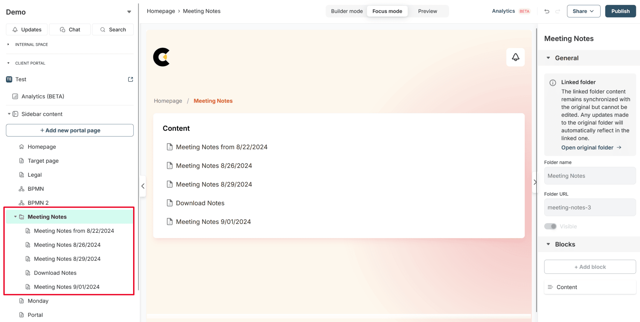 Linked Folders and Pages – Adding folders and pages to multiple portals ...