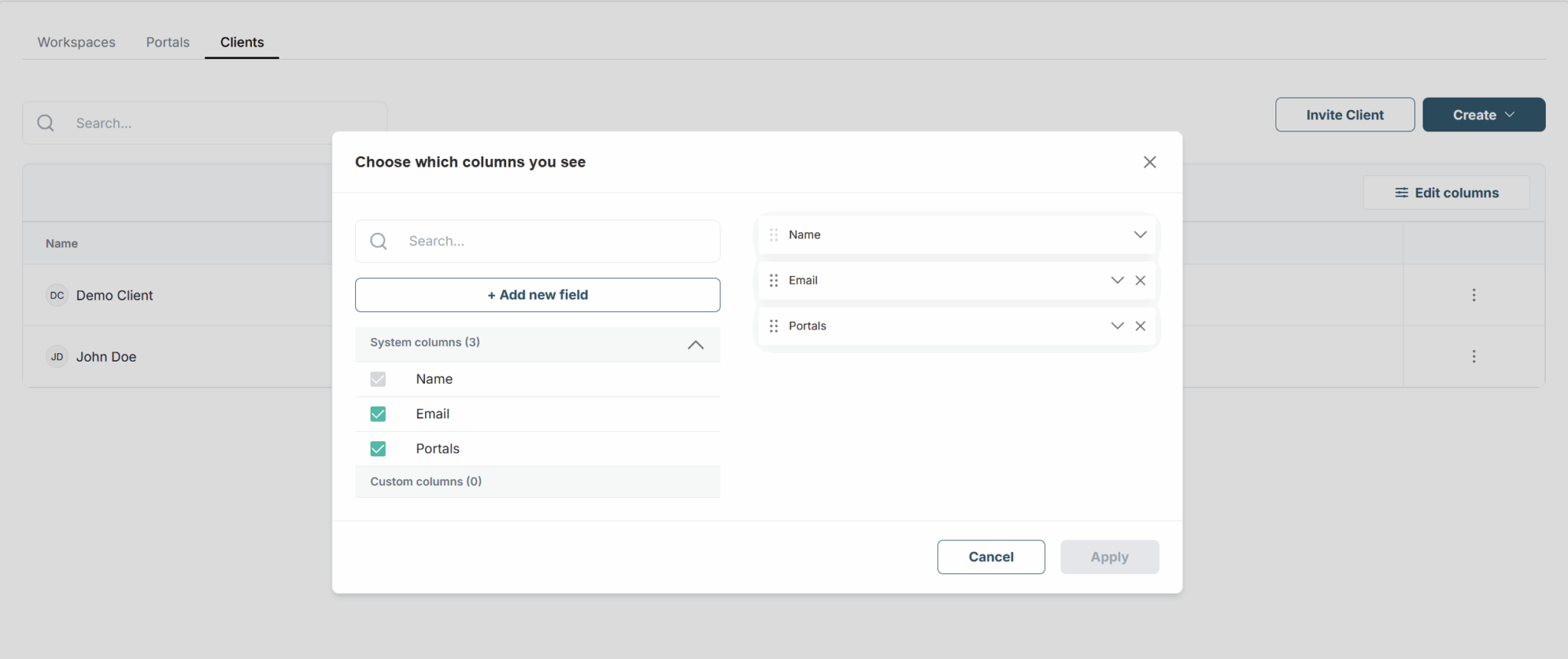 Custom columns in the dashboard/table - building your own CRM in Fusebase - FuseBase