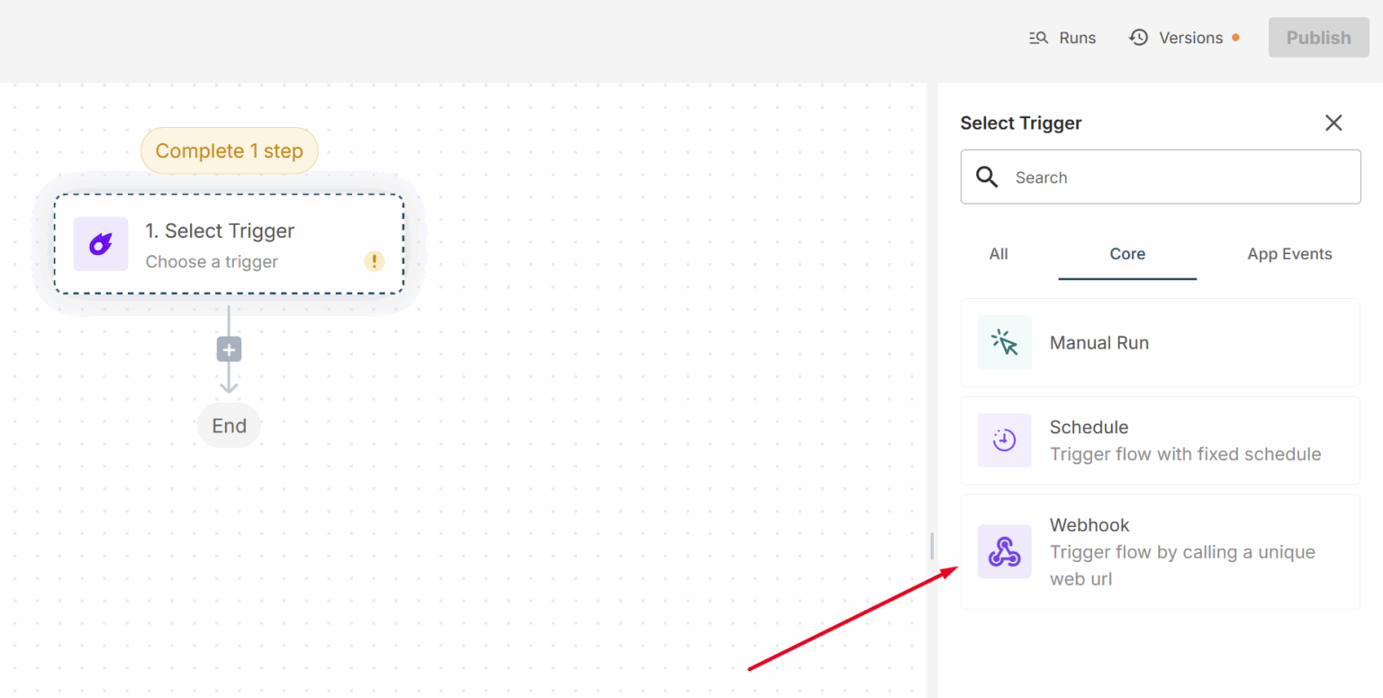 Webhook Trigger - Guide - FuseBase
